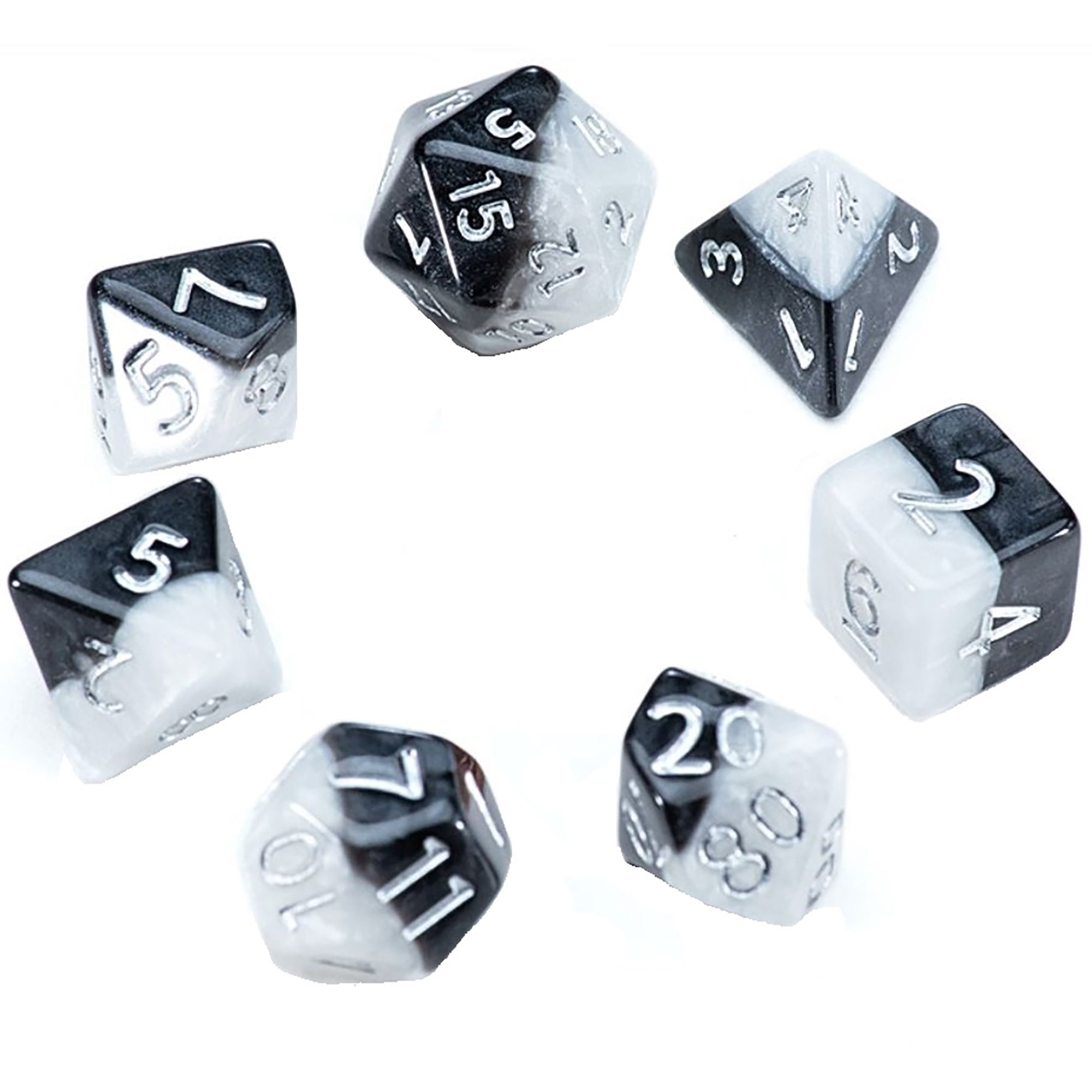 Mighty Tiny Dice: Yin & Yang - 7 Piece Dice Set, Gate Keeper Games, Roleplaying Dice Set ...