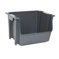 Mighty Tuff Large Nesting Stack Storage Bin, All, Plastic, Gray ...