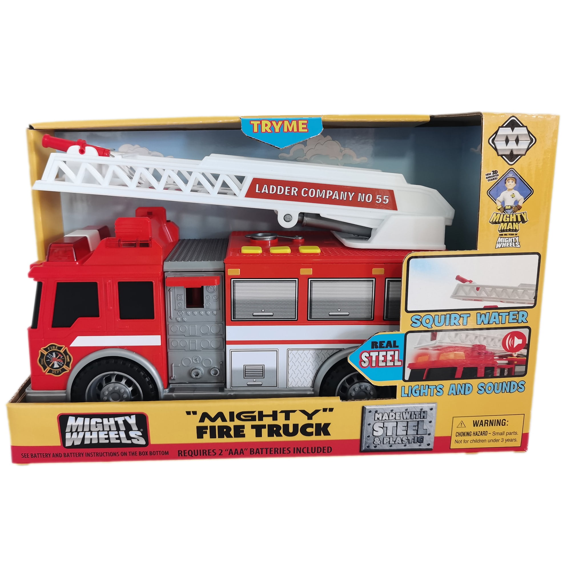 Mighty Wheels: 10" Mighty Fire Truck - Lights & Sounds, Rescue Toy ...