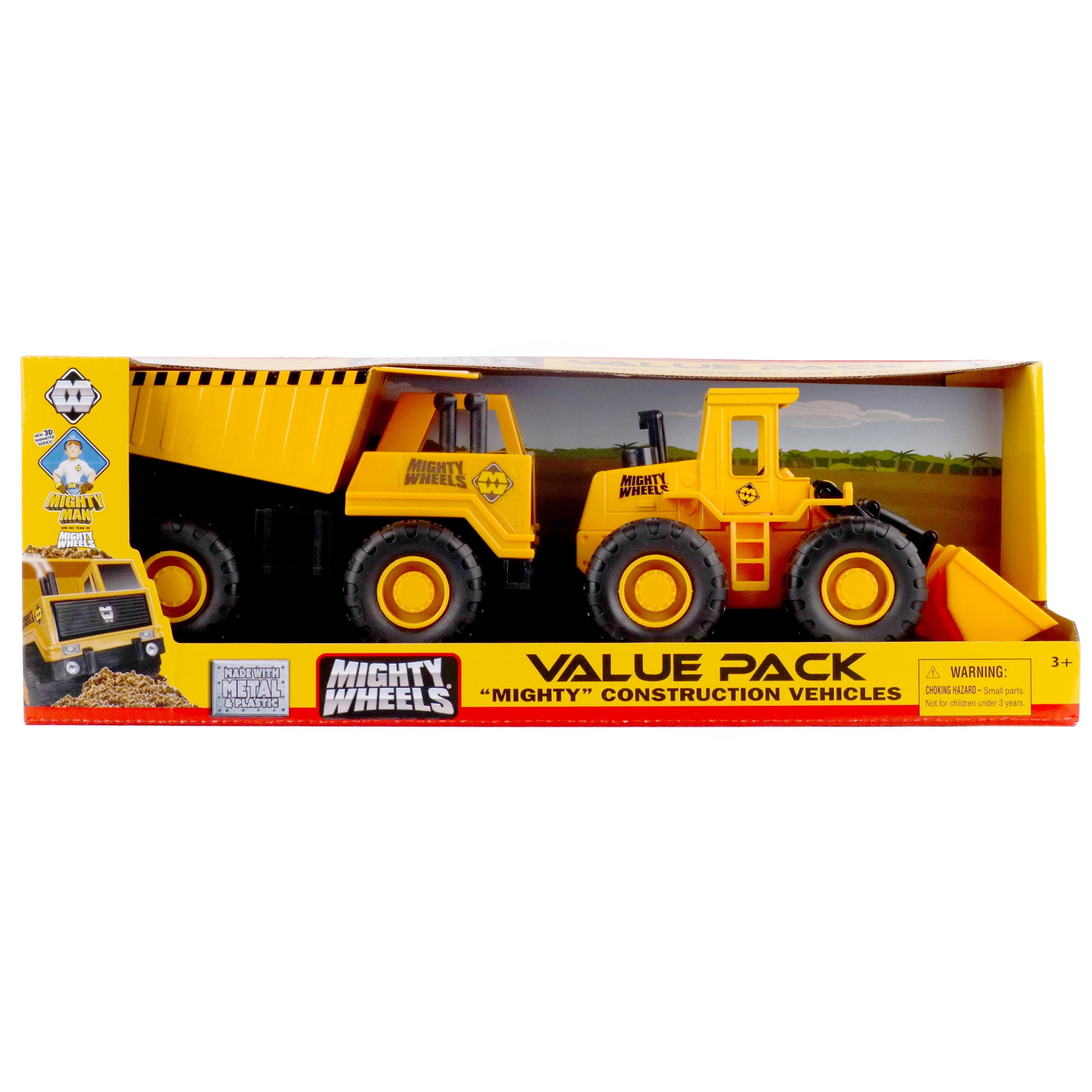 Mighty Wheels: 2 Pack Construction Vehicles - 7" Dump Truck & Front ...