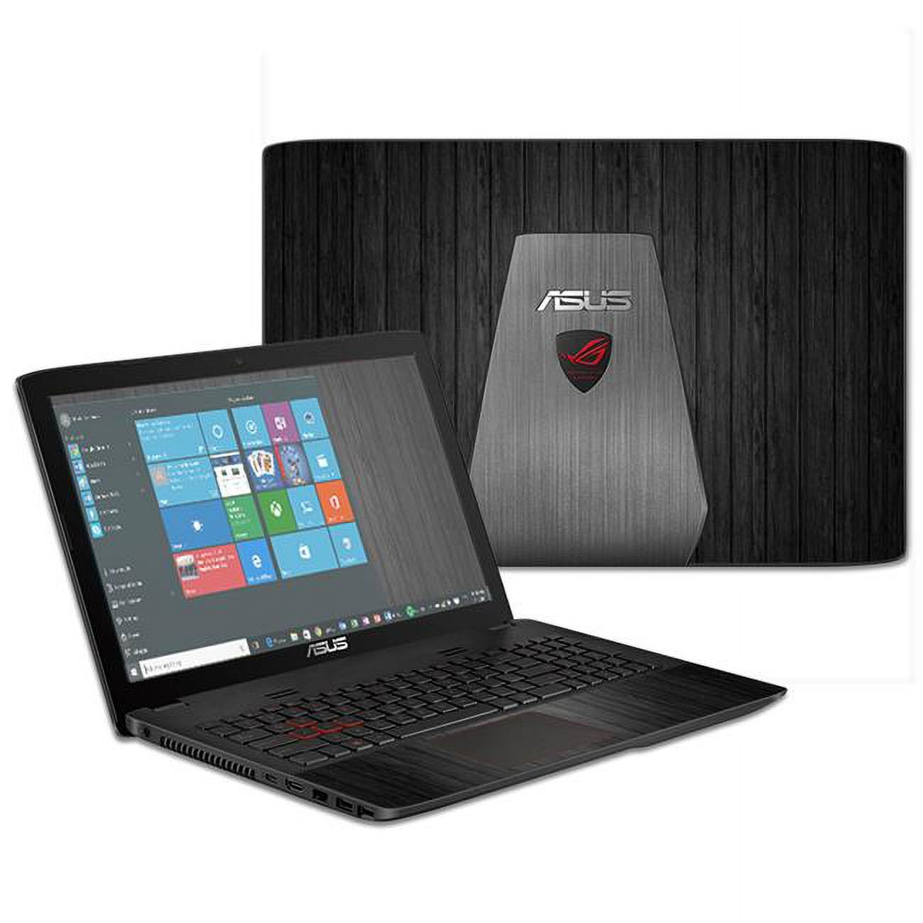 MightySkins ASROG15-Black Wood Skin Compatible with Asus ROG GL552VW 15 ...