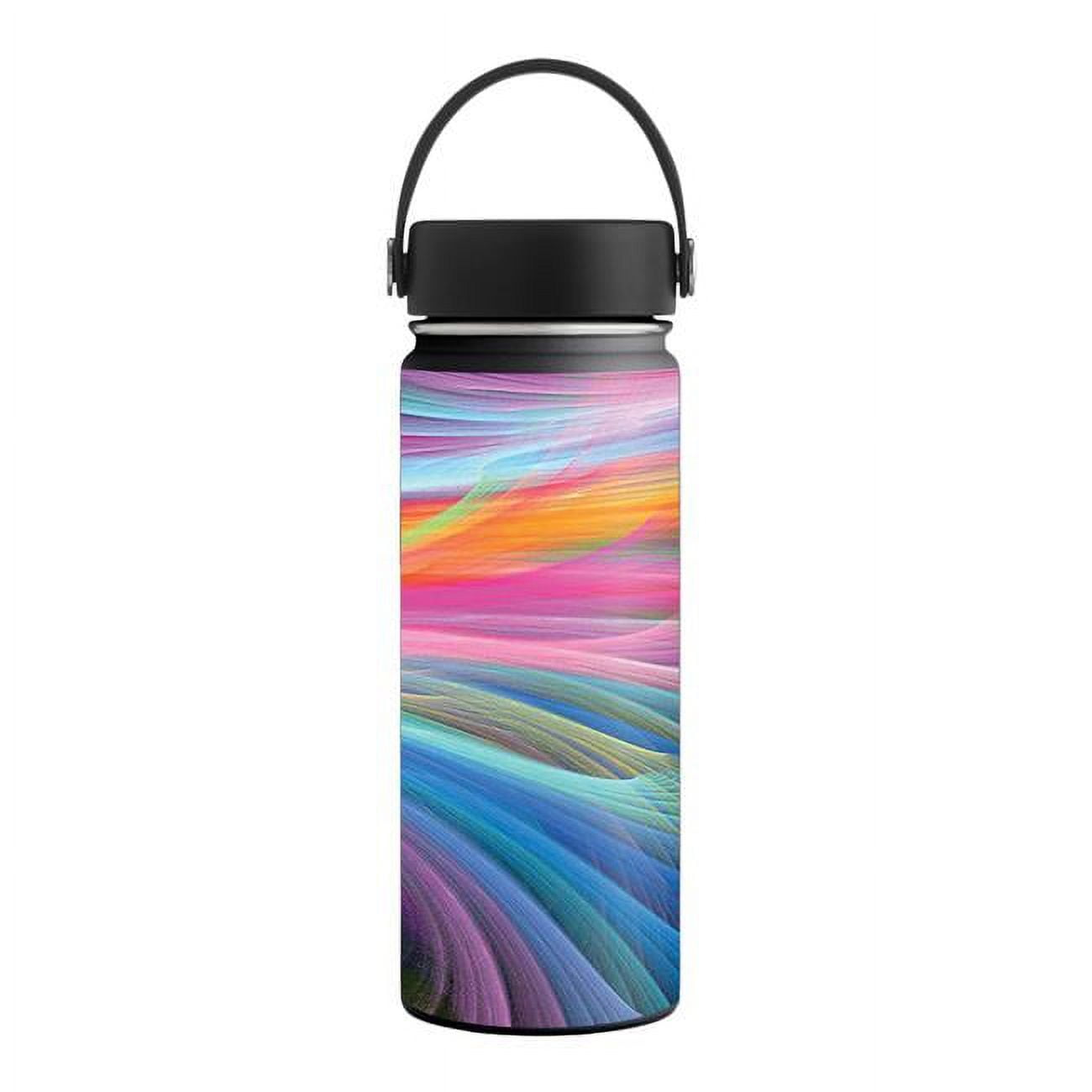 MightySkins HFWI18-Rainbow Waves Skin for Hydro Flask 18 oz Wide Mouth ...