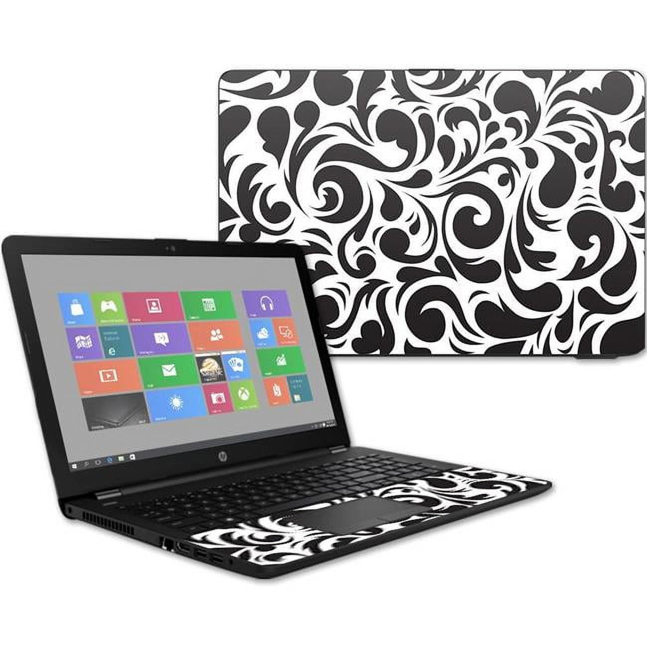 MightySkins HP15T-Swirly Black Skin Decal Wrap for HP 15T Laptop 15.6 ...