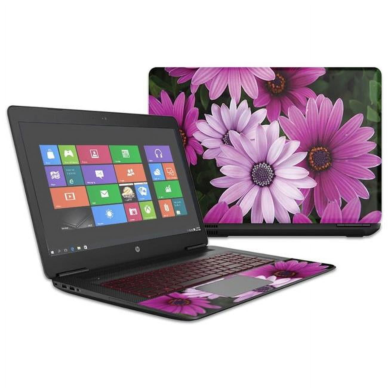 MightySkins HPOM17T-Purple Flowers Skin Decal Wrap for HP Omen Laptop ...