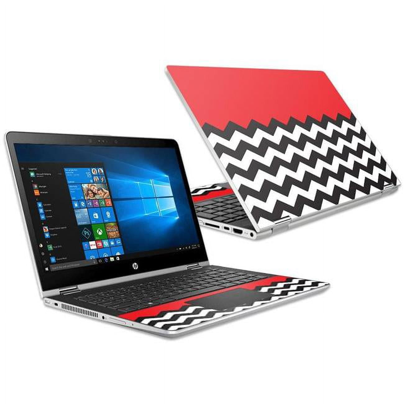 MightySkins HPPX360154-Red Chevron Skin Decal Wrap for HP Pavilion X360 ...