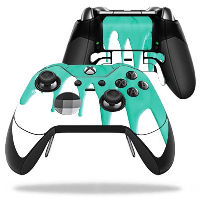 MightySkins MIELITECO-Teal Drips Skin Decal Wrap for Microsoft Xbox One ...