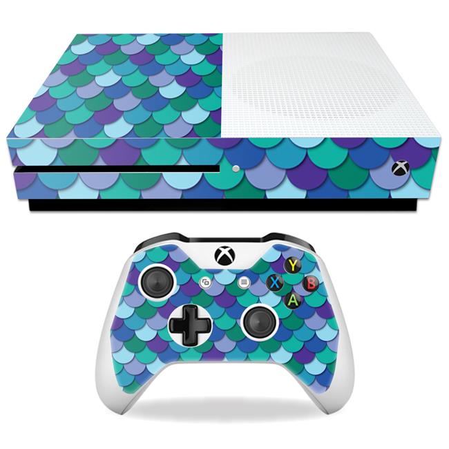 MightySkins MIXBONES-Blue Scales Skin Decal Wrap for Microsoft Xbox One ...
