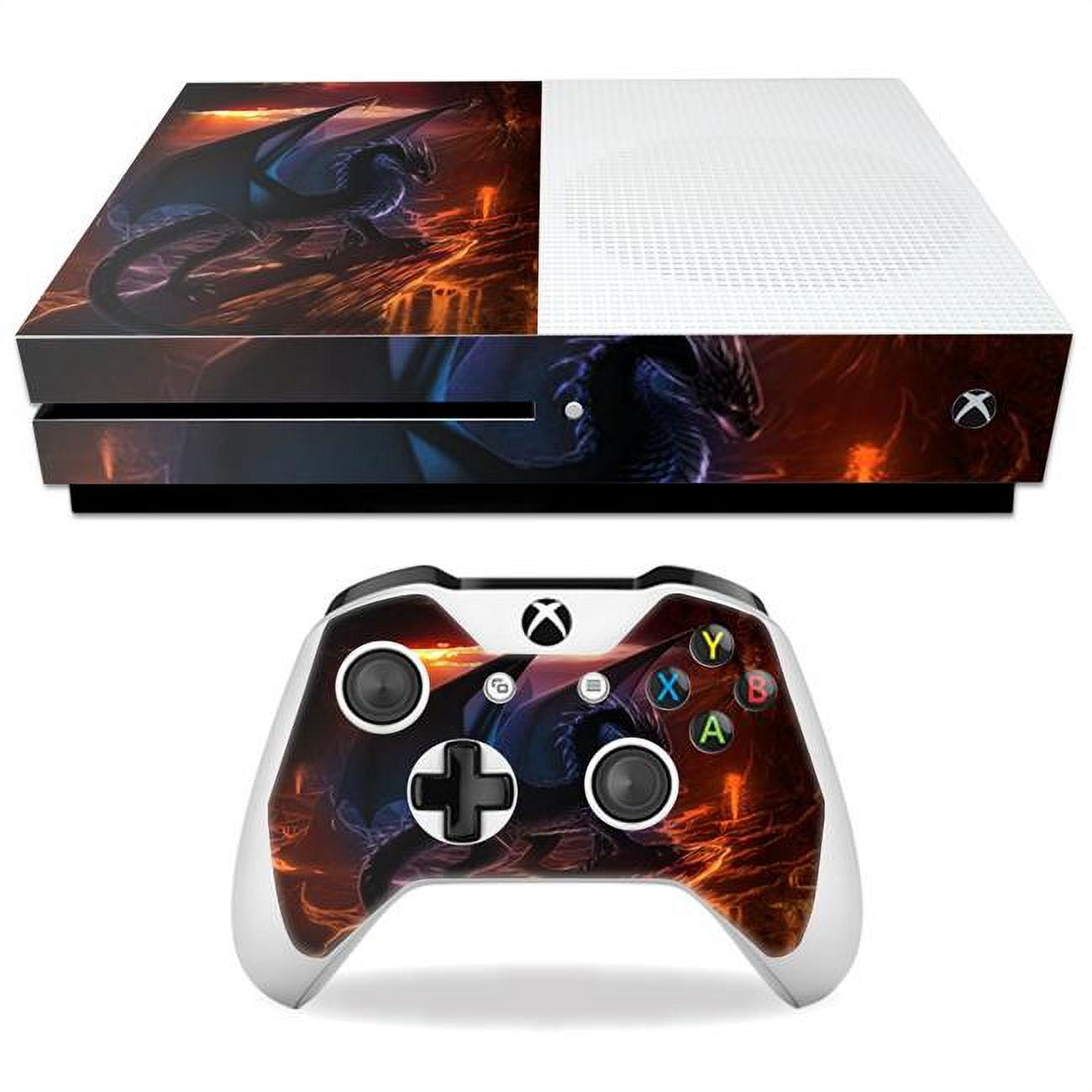 MightySkins MIXBONES-Fire Dragon Skin Decal Wrap for Microsoft Xbox One ...