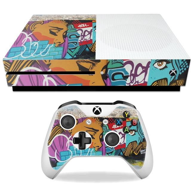 MightySkins MIXBONES-Graffiti Skyline Skin for Microsoft Xbox One S ...