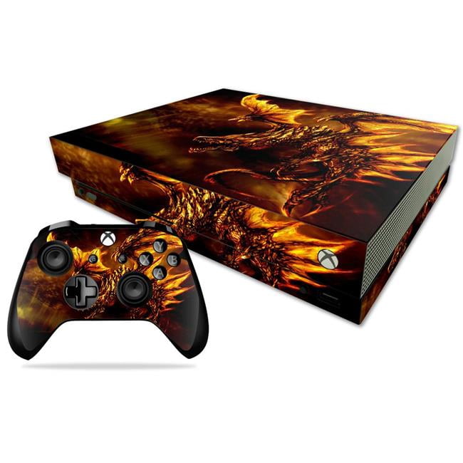 MightySkins MIXBONXCMB-Golden Dragon Skin Decal Wrap for Microsoft Xbox ...
