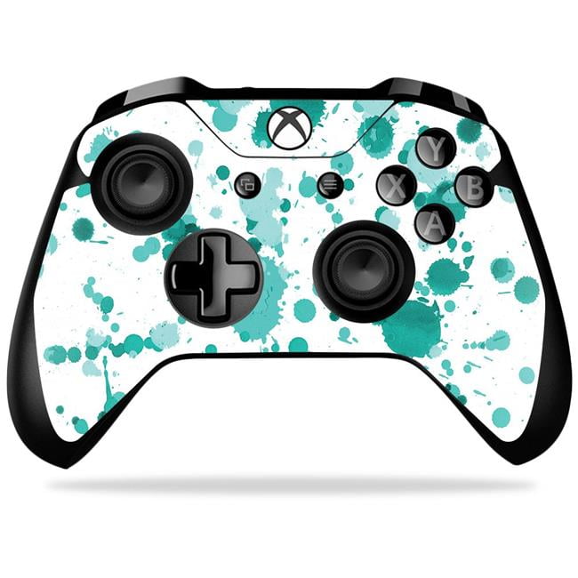 MightySkins MIXBONXCO-Teal Splatter Skin Decal Wrap for Microsoft Xbox ...