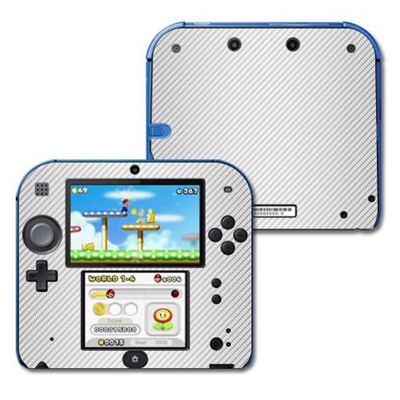 MightySkins NI2DS-White Carbon Fiber Skin Decal Wrap for Nintendo 2DS ...