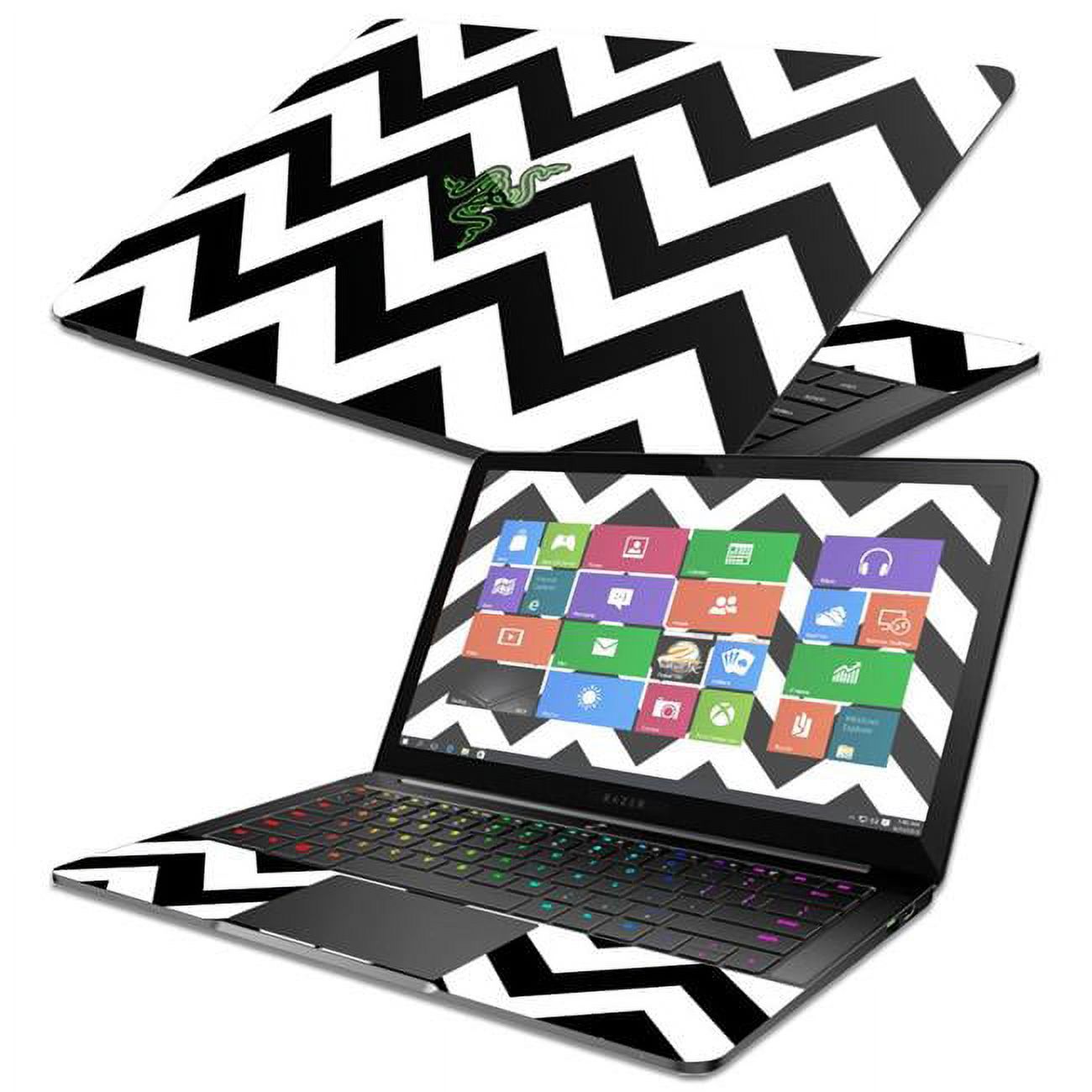MightySkins RABLSTE13-Black Chevron Skin for 13.3 in. 2017 Razer Blade ...