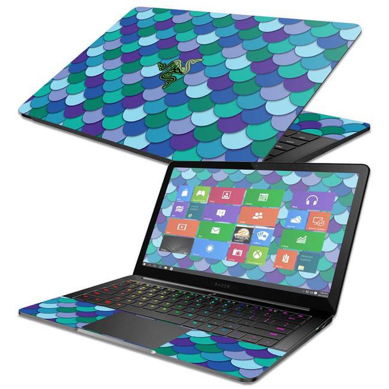 MightySkins RABLSTE13-Blue Scales Skin for 13.3 in. 2017 Razer Blade ...