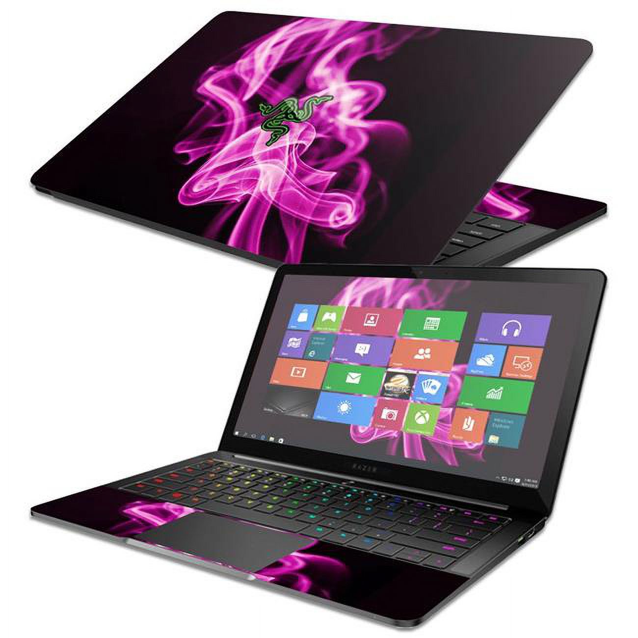 MightySkins RABLSTE13-Pink Flames Skin for 13.3 in. 2017 Razer Blade ...