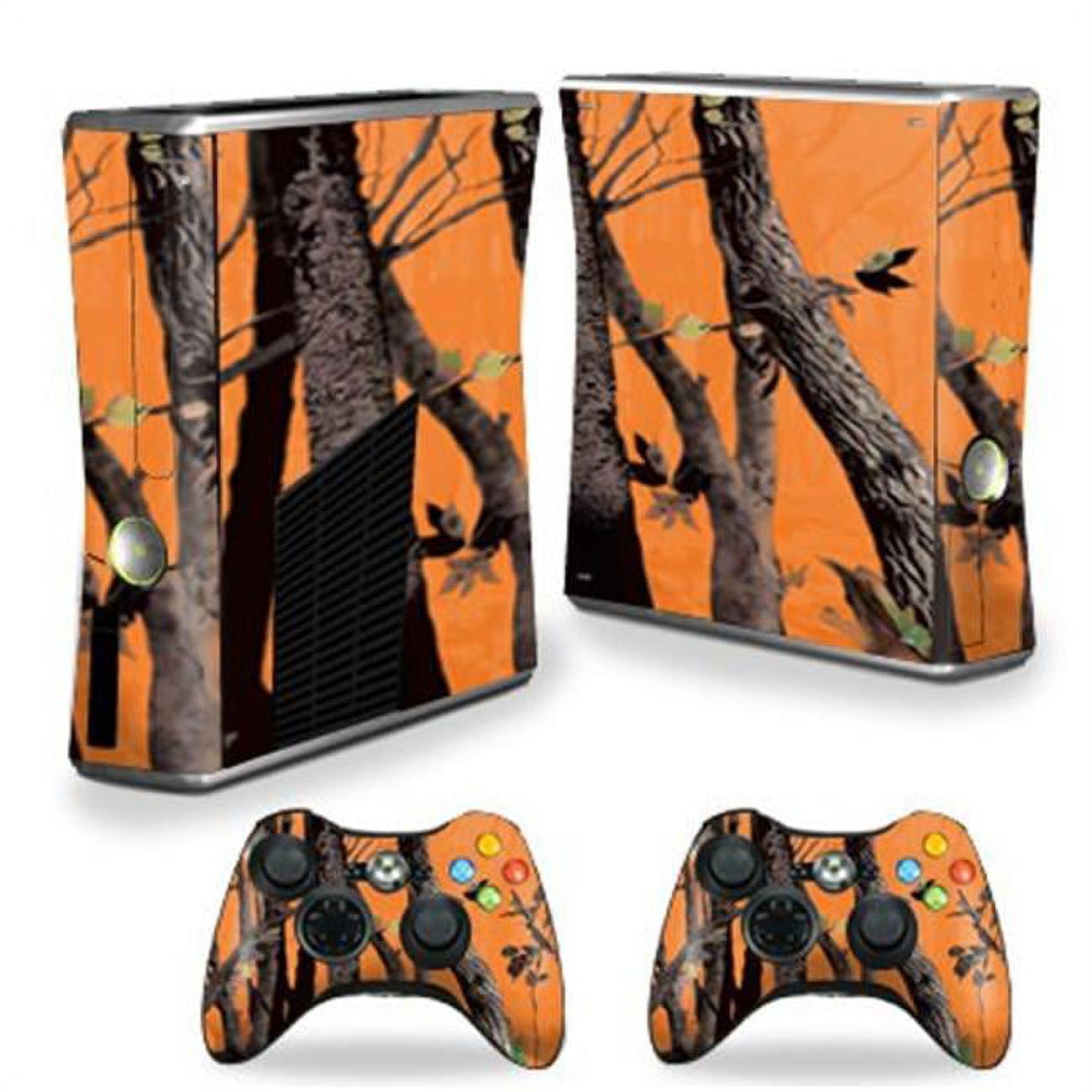 MightySkins XBOX360S-Orange Camo Skin Decal Wrap for Xbox 360 S Slim ...