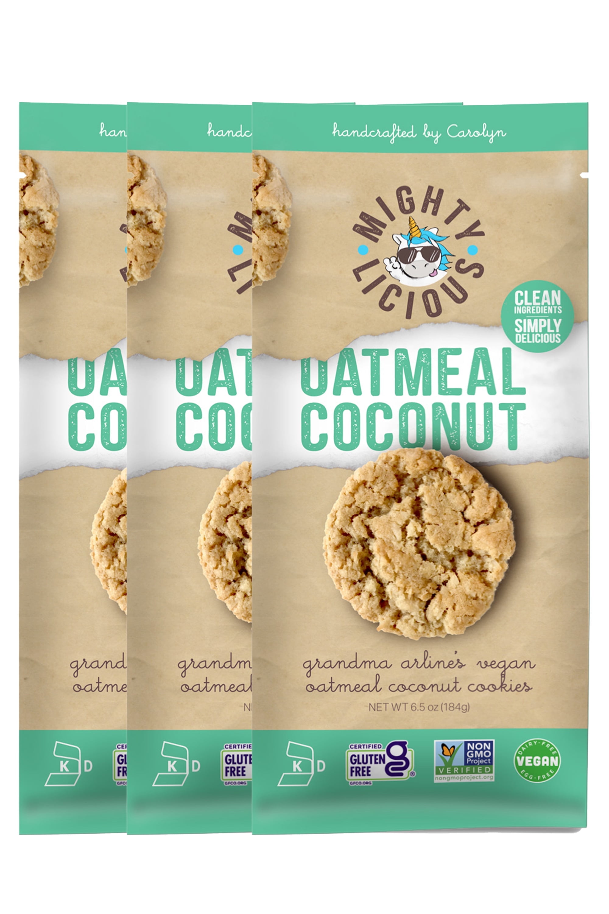 Mightylicious Handcrafted Oatmeal Coconut Cookies, Soft & Chewy, Vegan ...