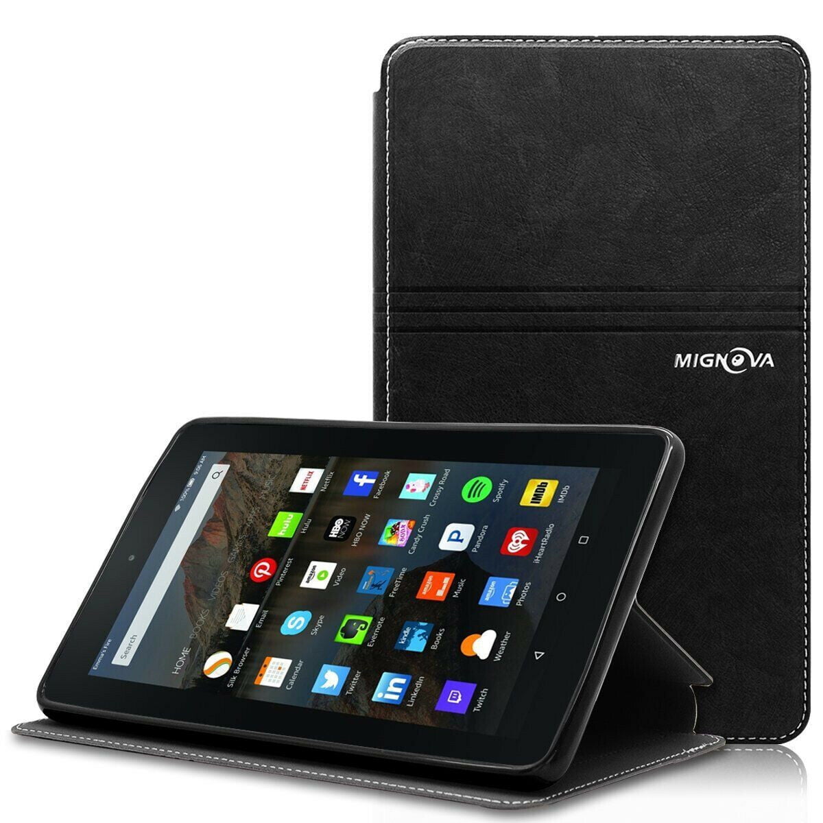Mignova Case For Amazon Fire 7 ,Slim-Fit Synthetic Leather Folio Book ...