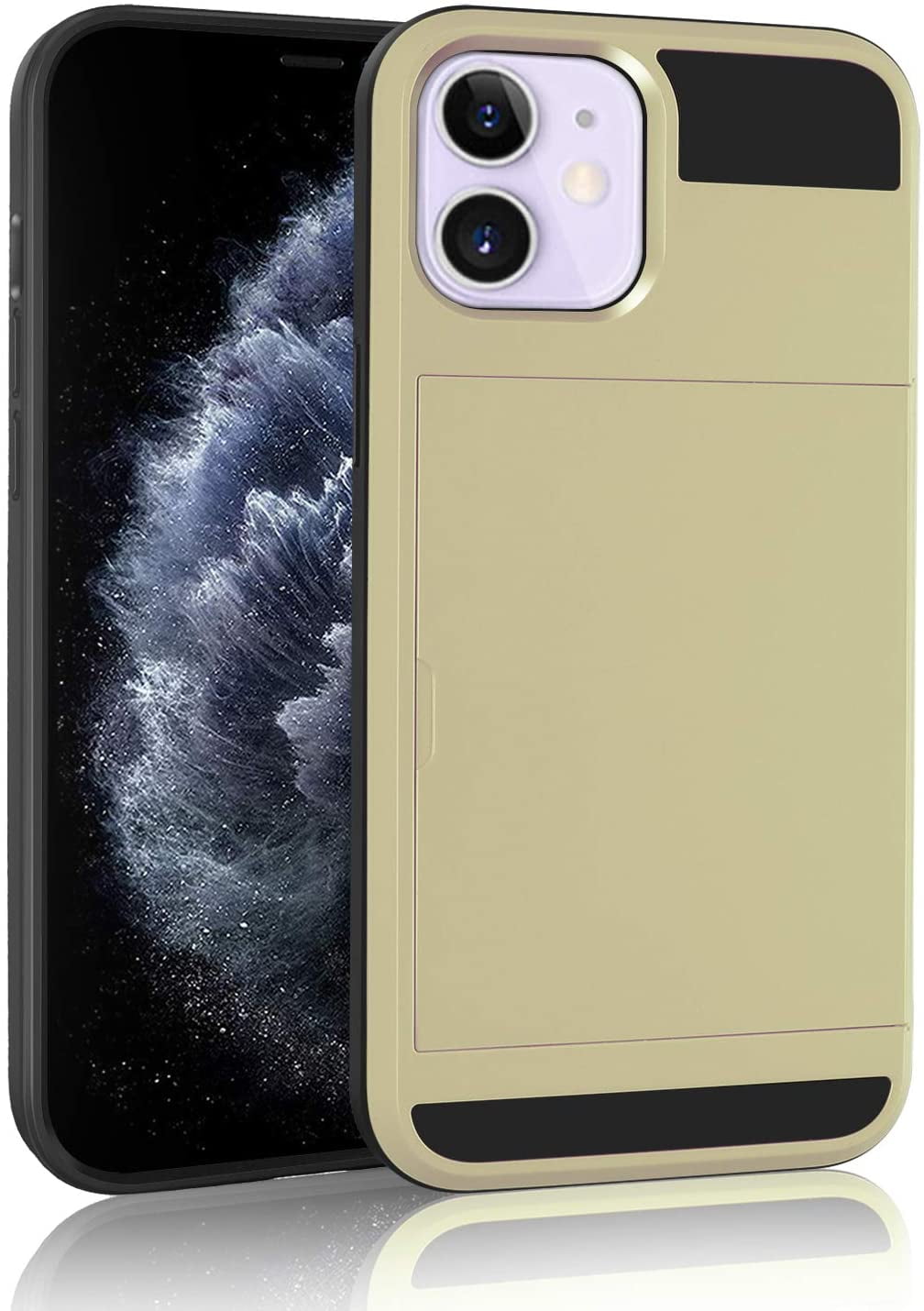 Mignvoa iPhone 12 Mini 5.4 inch Case With Credit Card Holder Slim Armor ...