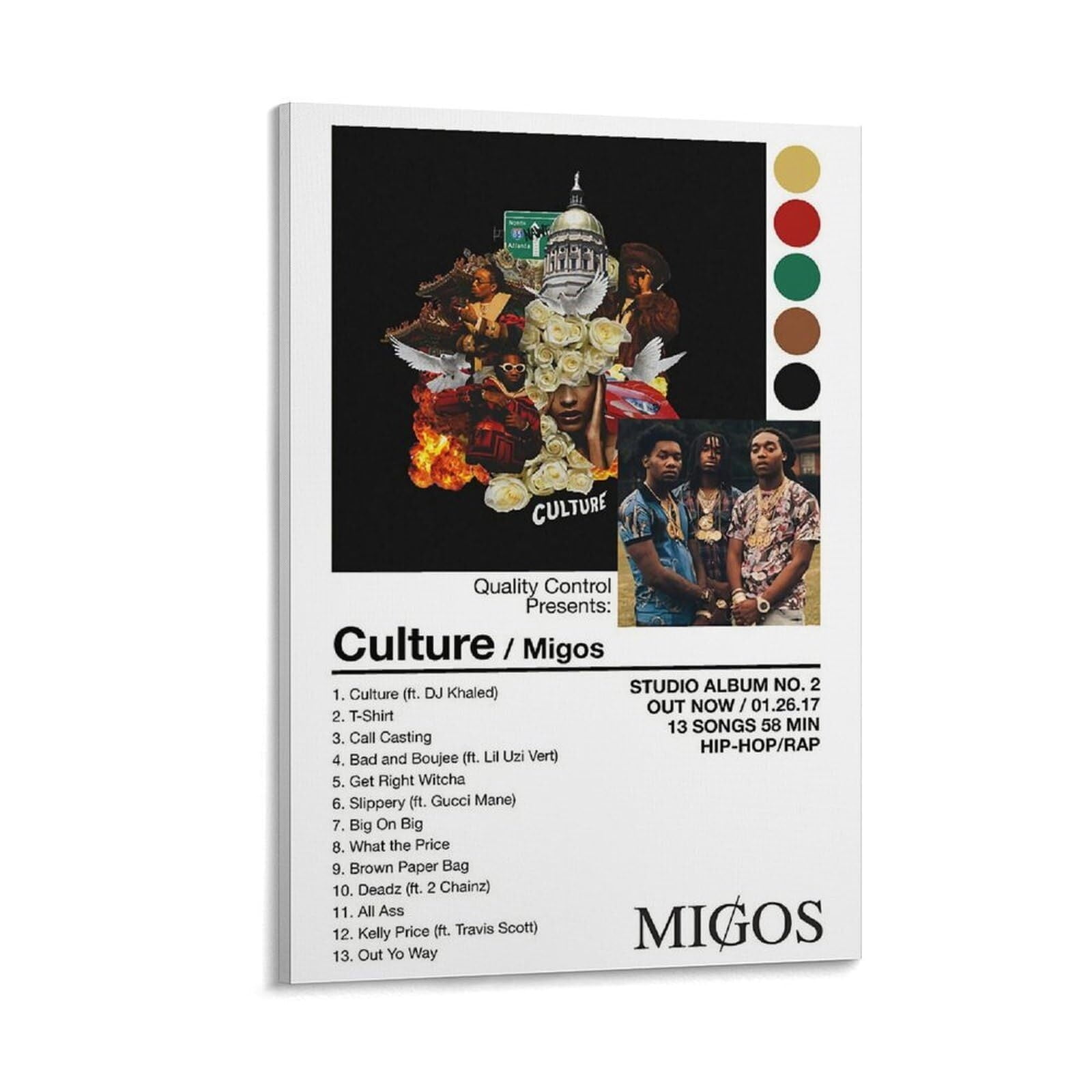 Migos Poster Culture Album Cover Canvas Poster Print Music Posters for ...