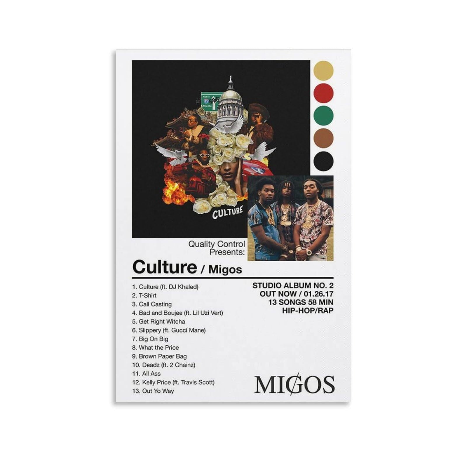 Migos Poster Culture Album Cover Canvas Poster Print Music Posters for ...