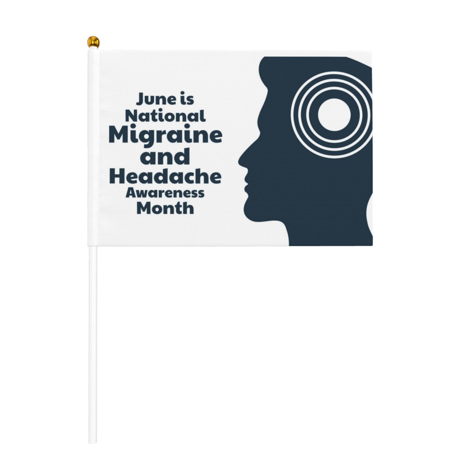 Migraine Headache Awareness Month Purple Ribbon Flag Small Mini Hand ...