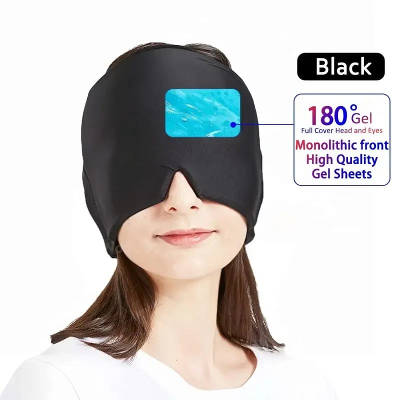 Migraine Relief Ice Head Wrap – Cold Therapy Headache Cap with Eye Mask ...