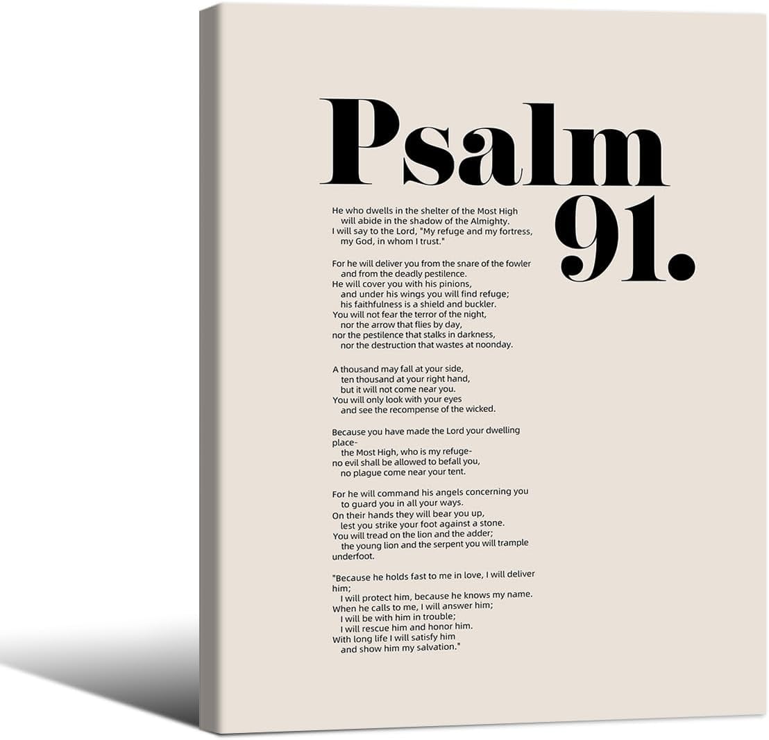 Miguel-Bible Verses Psalm 91 Wall Art Christian Positive Quote ...