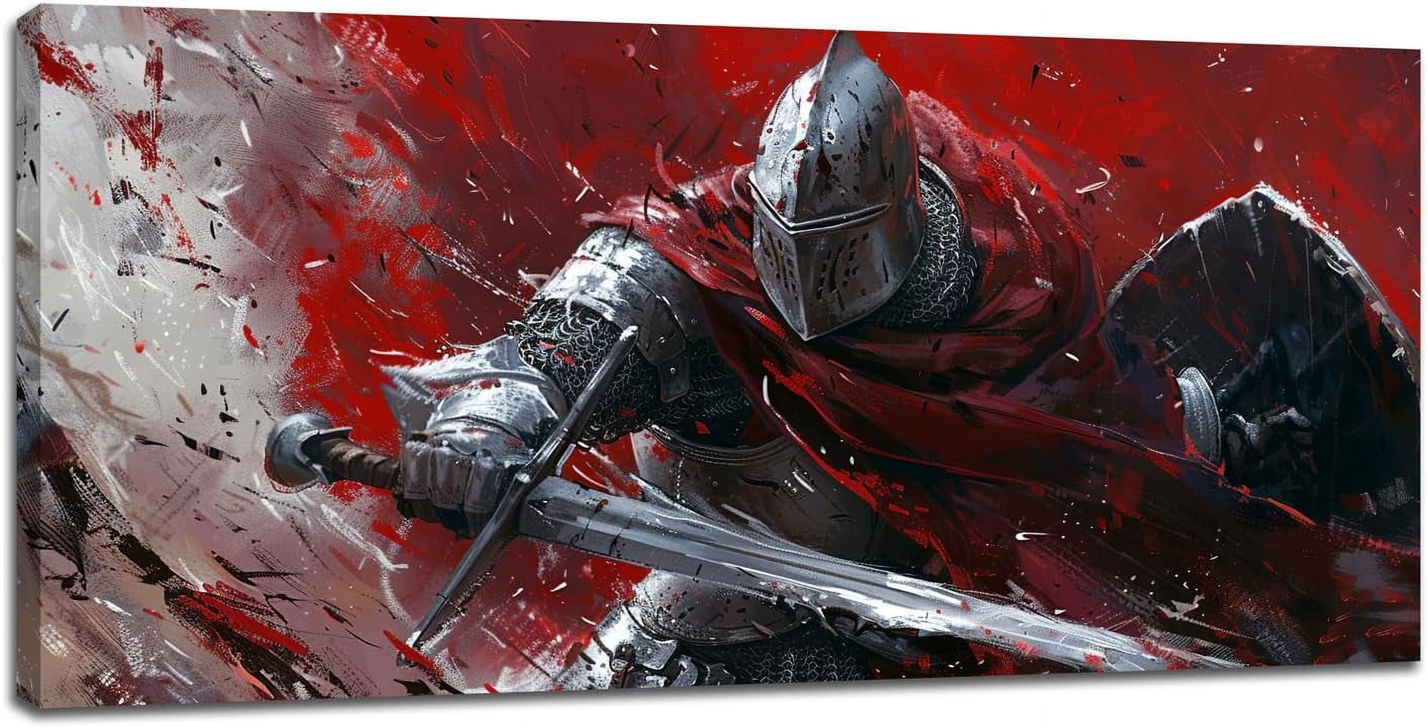 Miguel-Knight Large Wall Art Medieval Warrior Pictures Wall Decor Armor ...