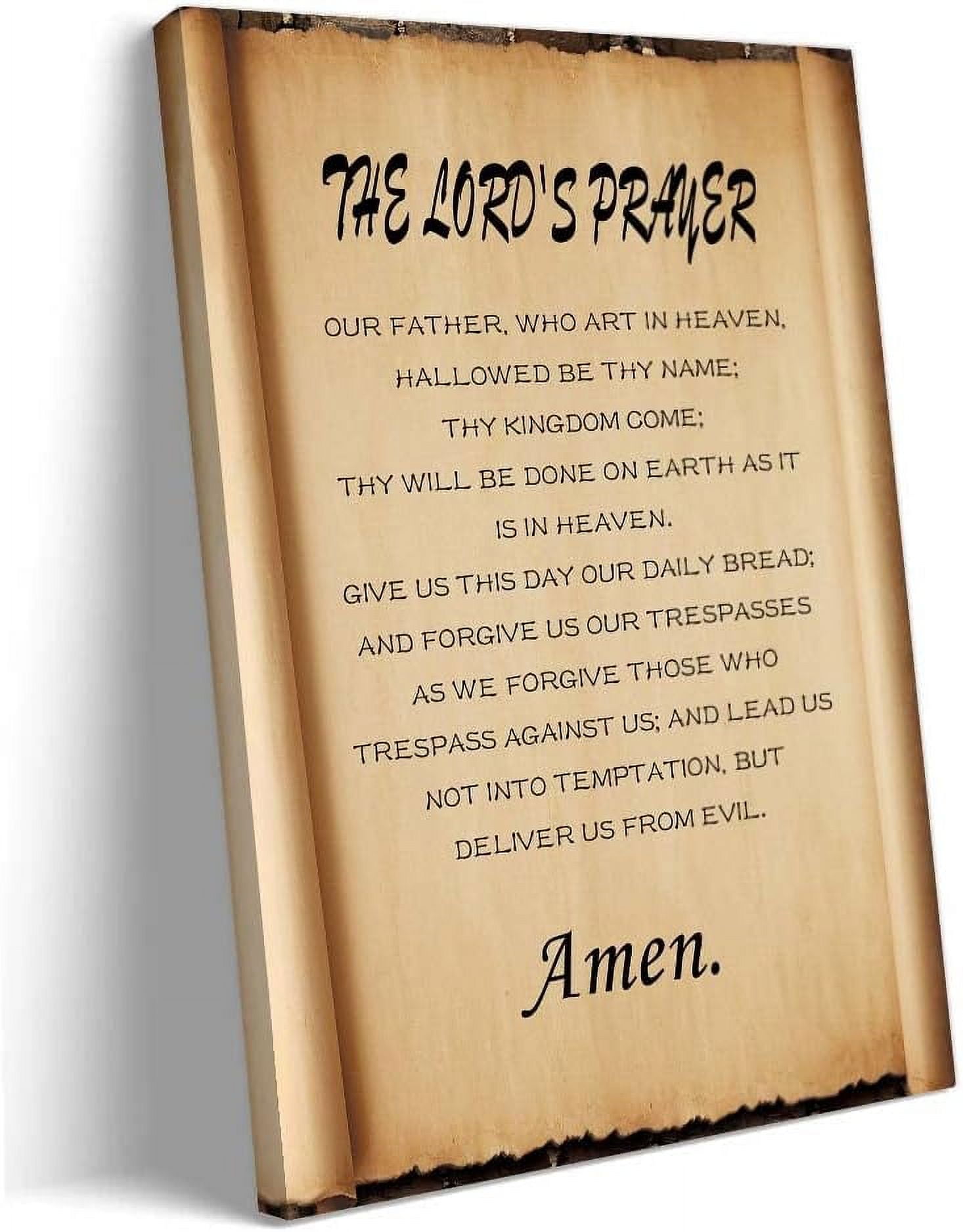 Miguel-Lords Prayer Wall Art Bible Verses Framed Quotes Poster Vintage ...