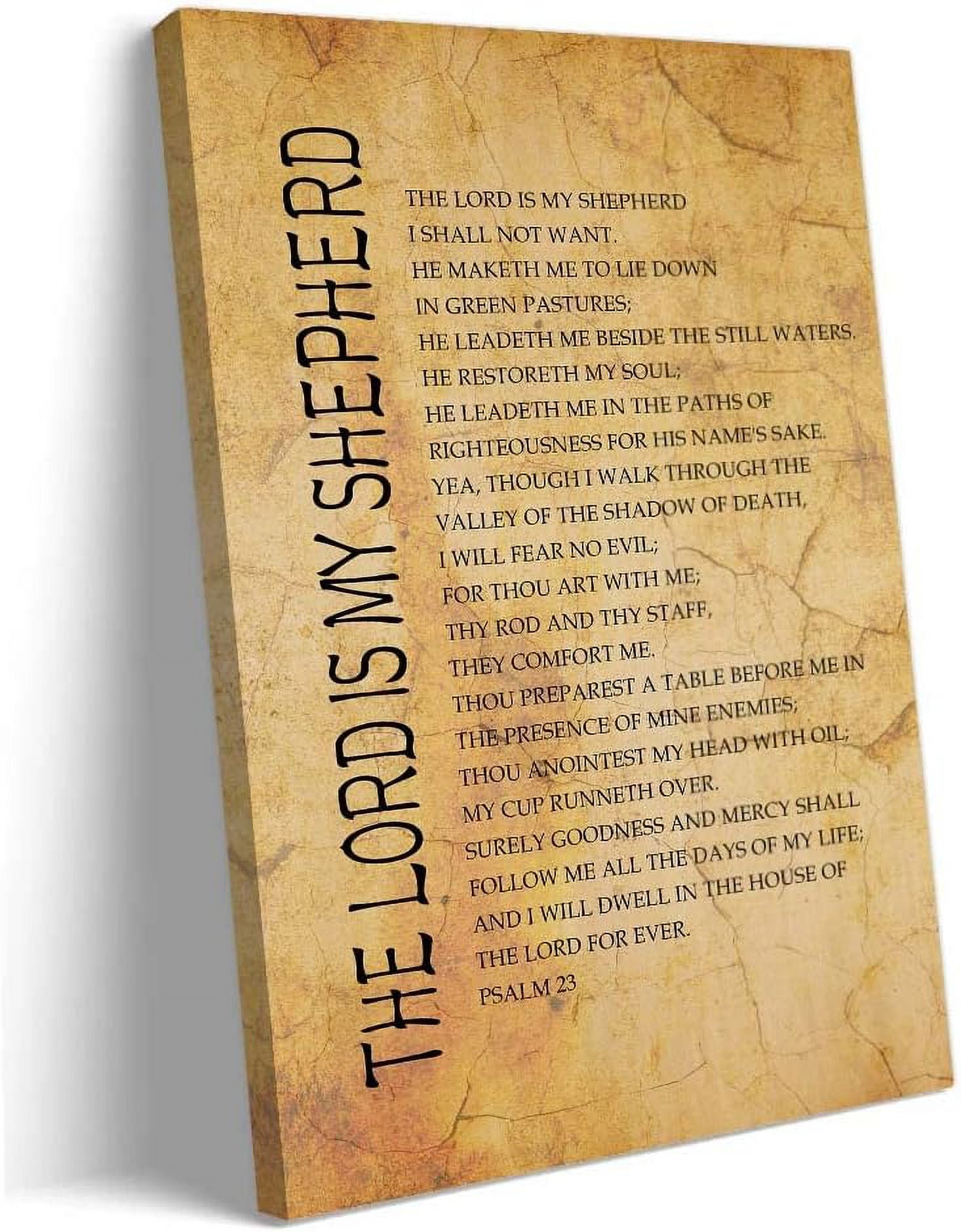 Miguel-Psalm23 Wall Art Framed Quotes Poster Vintage The Lord Is My ...