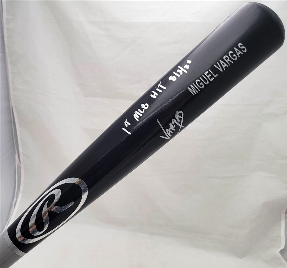 Miguel Vargas Autographed Black Rawlings Bat Los Angeles Dodgers "1st ...