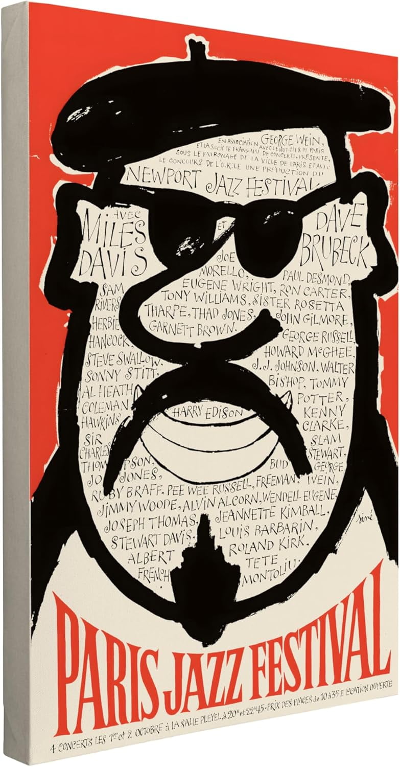 Miguel-Whelhung Miles Davis Poster - 1964 French Newport Jazz Fest ...