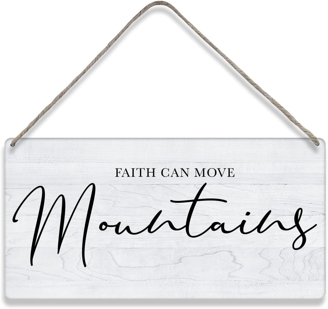 Migumutu Bible Verse Home Wall D閏Or Faith Can Move Mountains Wood Signs ...