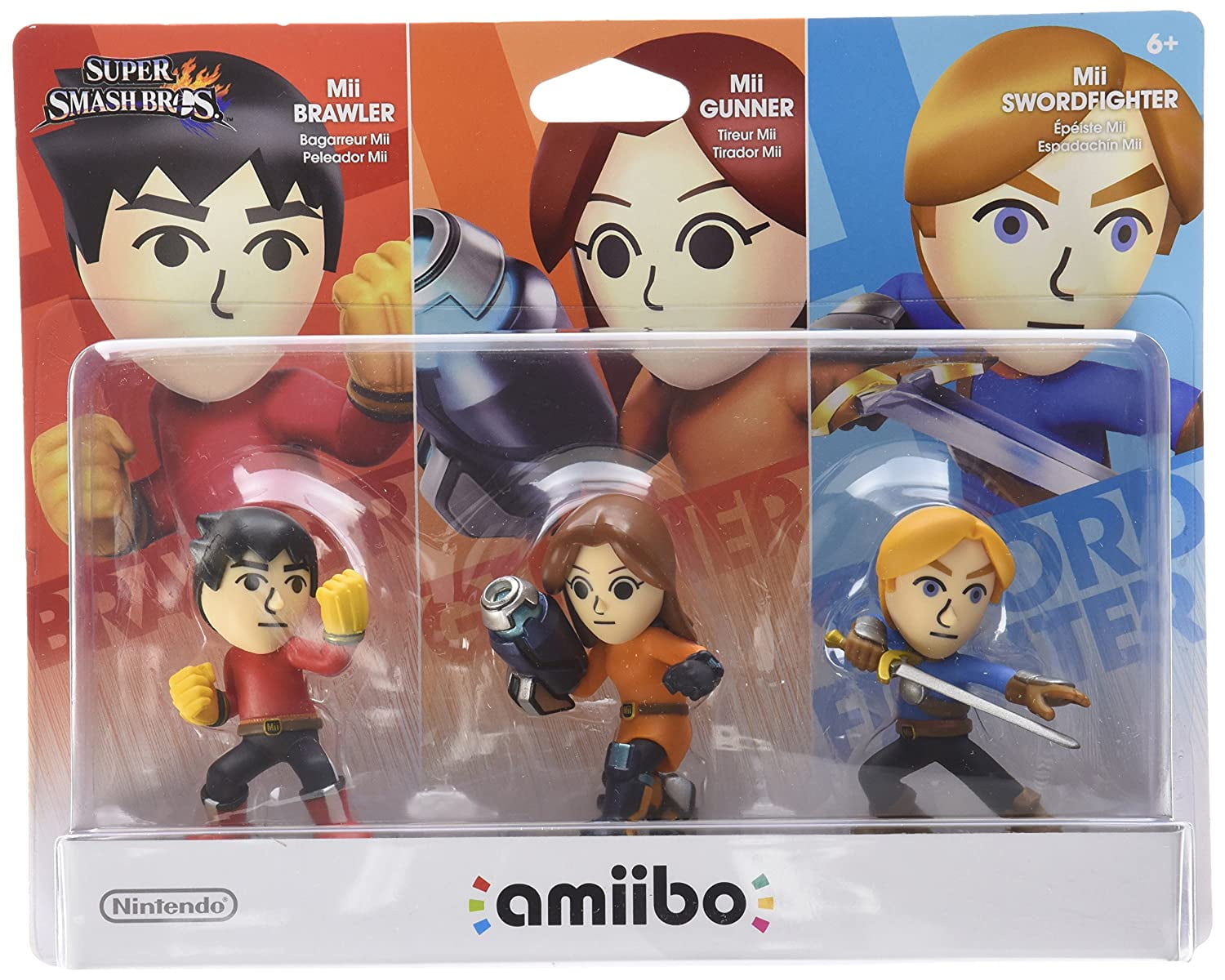 Mii Fighters Mini Figure 3-Pack Mii Brawler, Gunner & Swordfighter ...