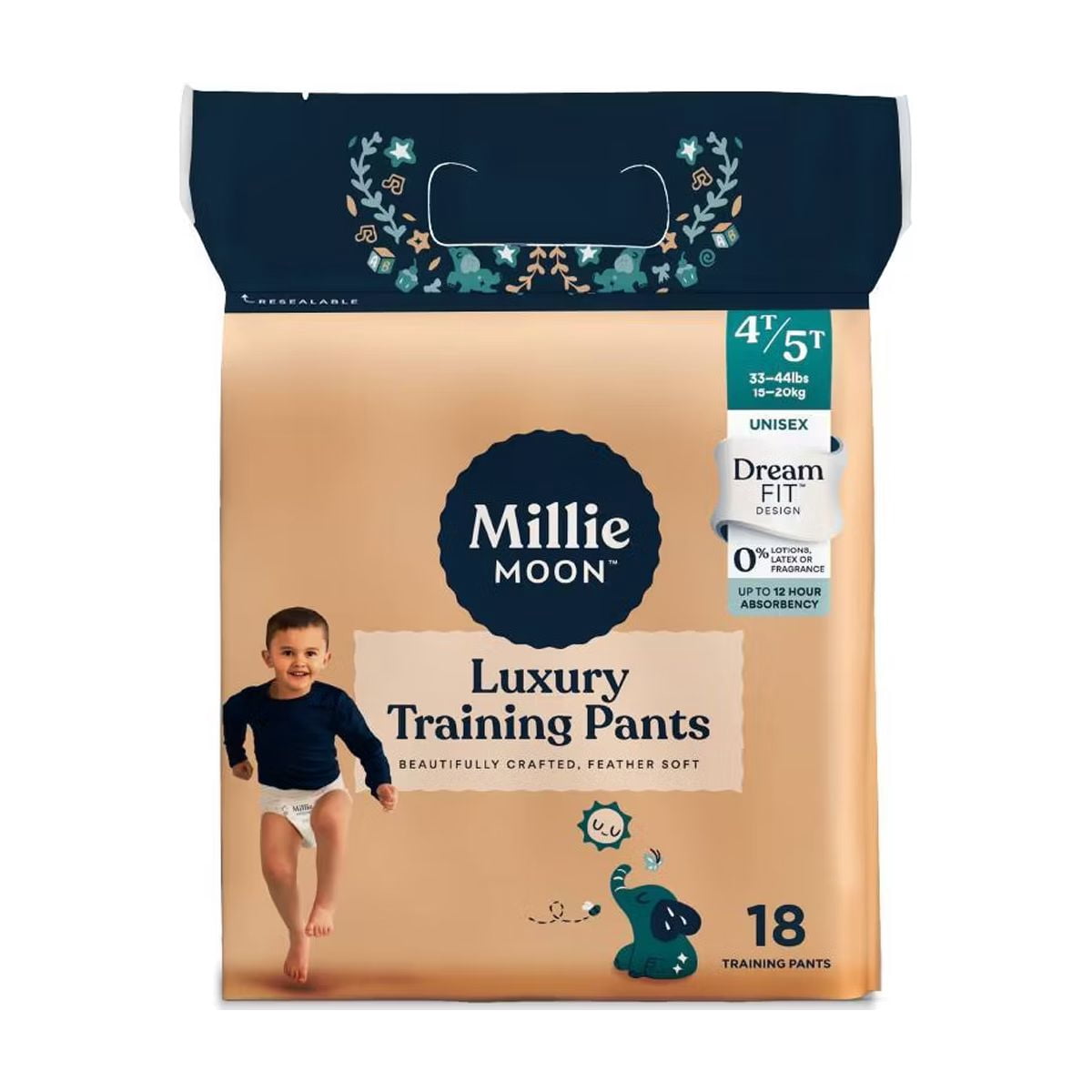 Miilliie Moon Luxury Training Pants, Size 4T–5T (33–44 lb), DreamFit ...
