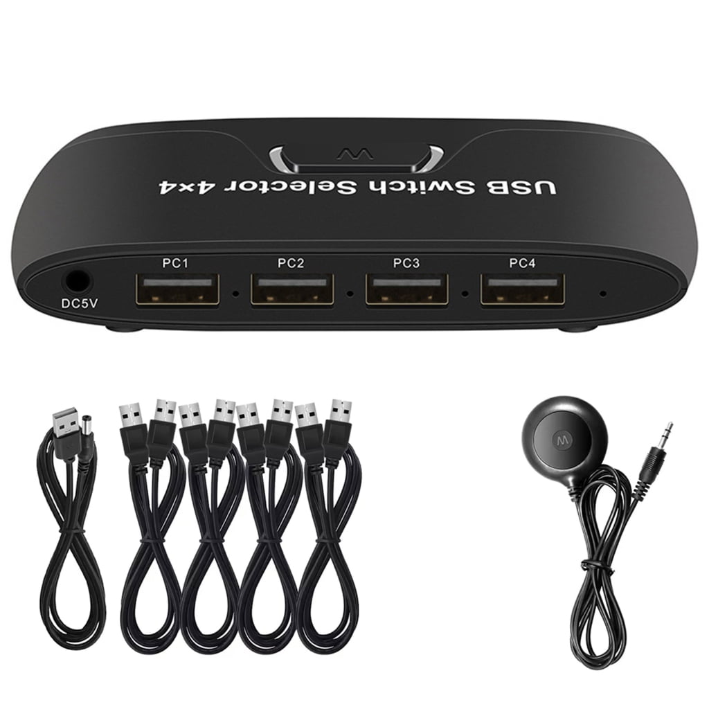 Miiottaa 4 Port USB KVM Switcher for Shared Access to Keyboard Mouse on ...