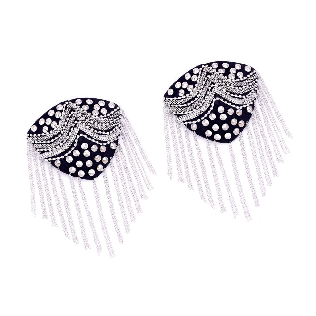 Miiottaa Metal Rhinestones Fringes Epaulet Shoulder Accent For Costume ...