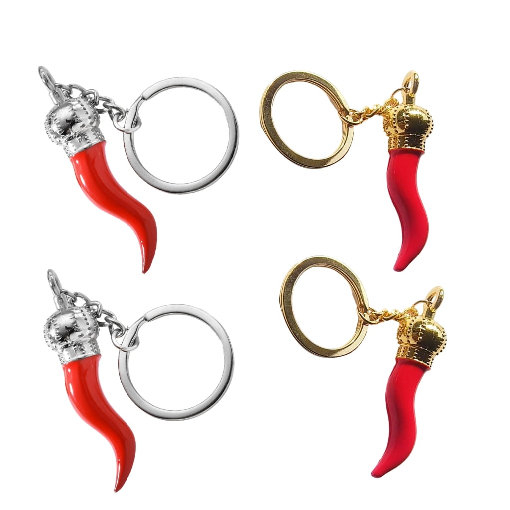 Miiottaa Pack of 4 Ergonomic Pepper Keychain Pepper Key Pendant Alloy ...