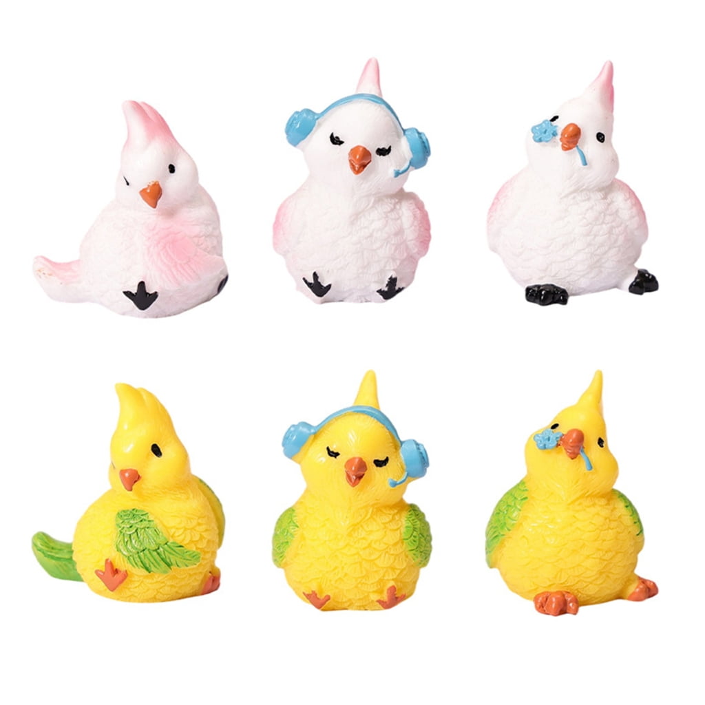 Miiottaa Tiny Parrot Mini Resin Parrot Figurines for Garden Decorations ...