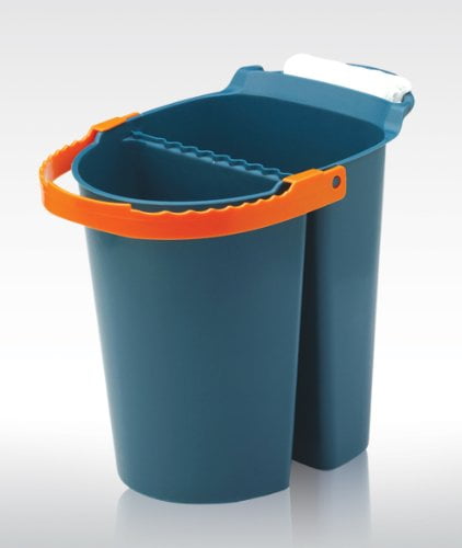 Mijello 10-Liter 2-Compartment Water Bucket, Blue with Orange Handle ...