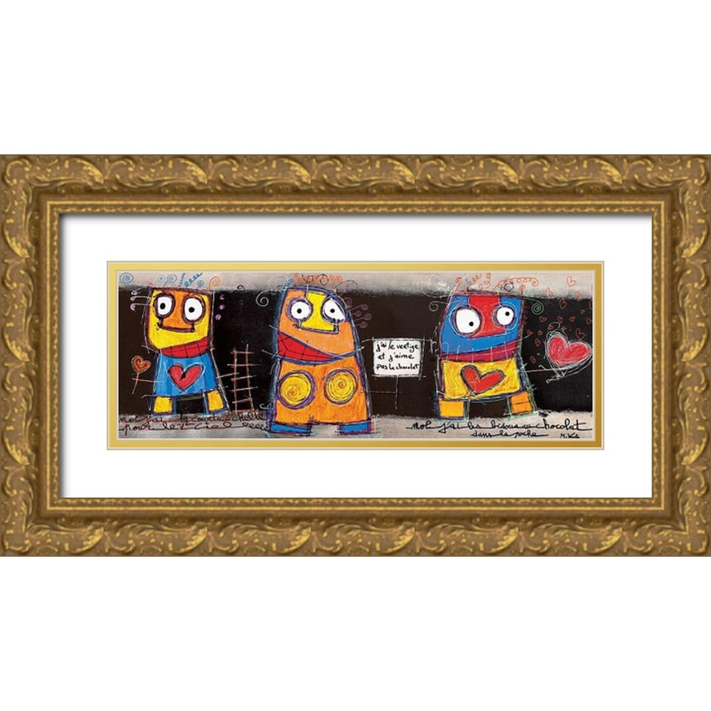 Mika 14x8 Gold Ornate Wood Framed with Double Matting Museum Art Print ...