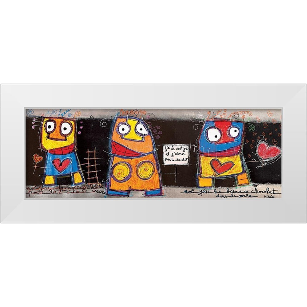 Mika 18x9 White Modern Wood Framed Museum Art Print Titled - Jaime pas ...