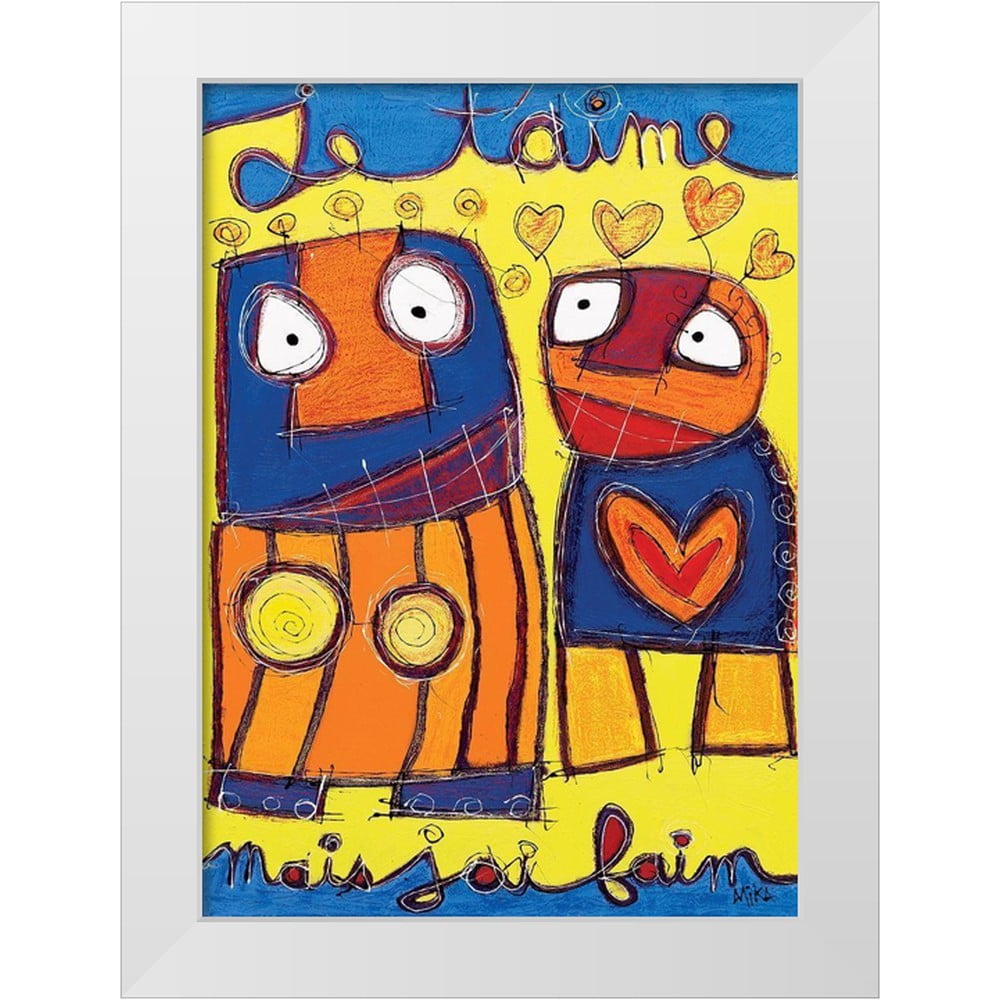 Mika 24x32 White Modern Wood Framed Museum Art Print Titled - Je taime ...