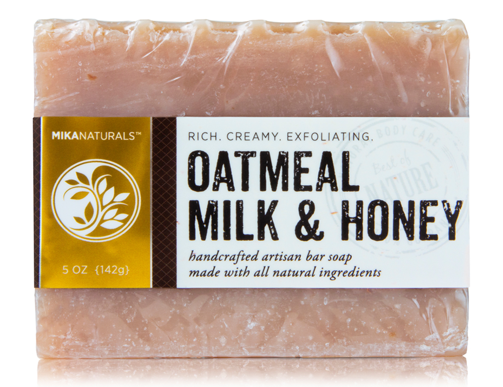 Mika Naturals Oatmeal Milk And Honey Bar Soap With Shea Butter Oatmeal