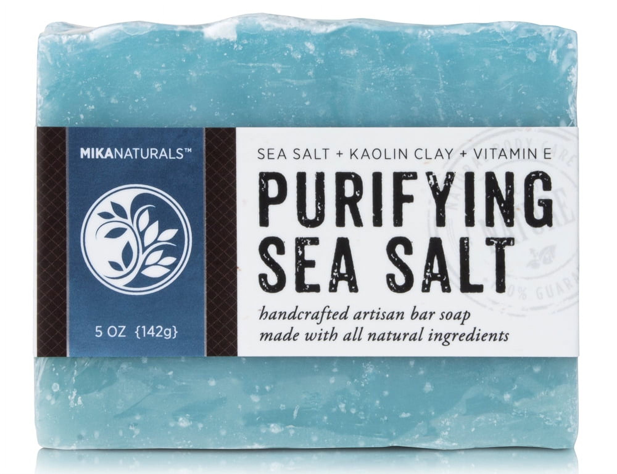 Mika Naturals Purifying Sea Salt Bar Soap with Shea Butter, Kaolin Clay ...