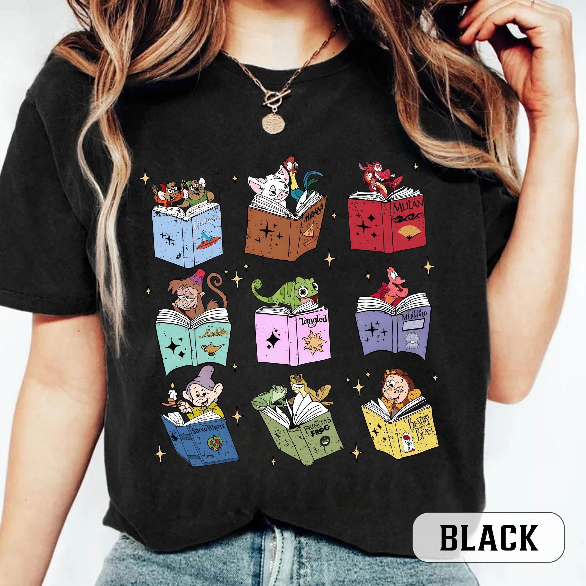 MikaMY Cute Disney Princess Sidekicks Book Club Shirt, Book Lover Gift ...