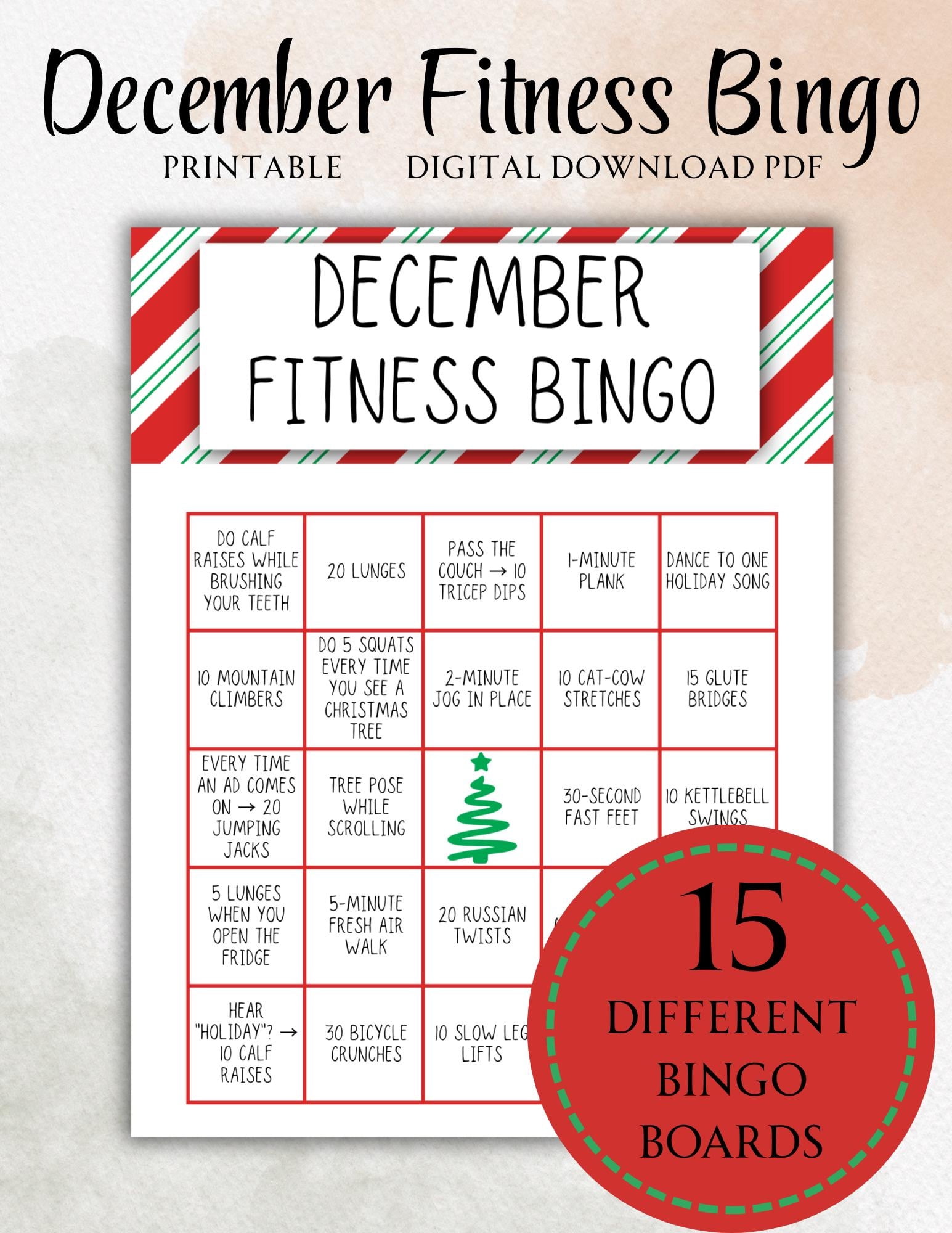 MikaMY December Fitness Bingo Boards | Holiday Movement Games , Adults ...