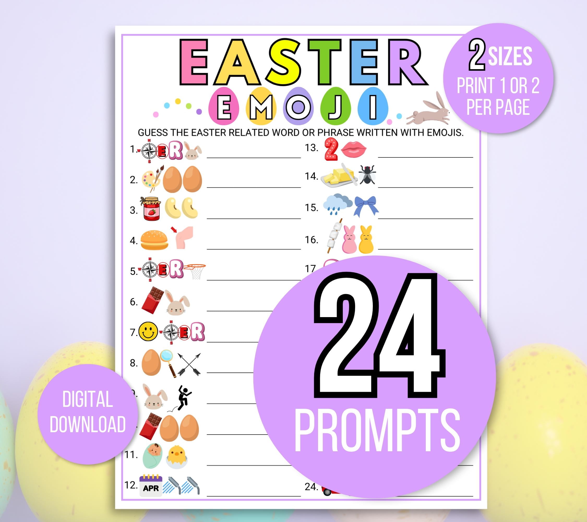 MikaMY Easter Emoji Game, Emoji Easter Game, Easter Emoji Game, Fun ...