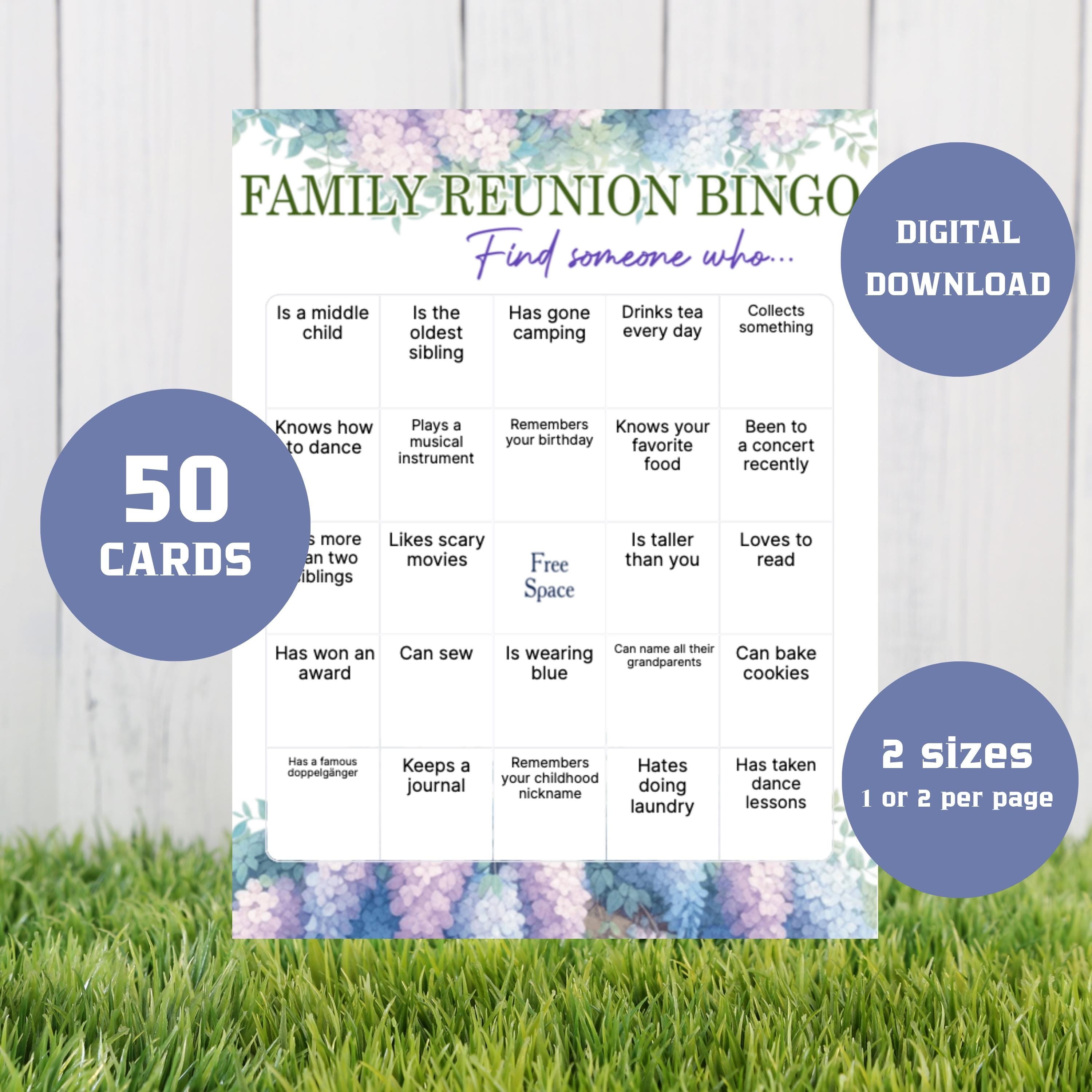 MikaMY Family Reunion Bingo Game: 50 Printable Cards (No Physical ...